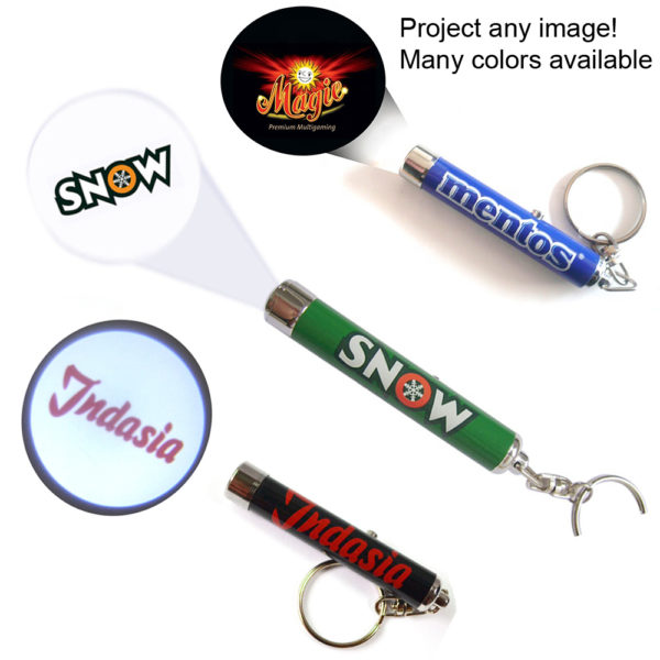 Promotional LED Logo Projector Flashlight Keychain - Aluminum. FP4120 ...
